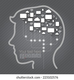Technology Icon Brain Vector Format Stock Vector (Royalty Free) 223102576