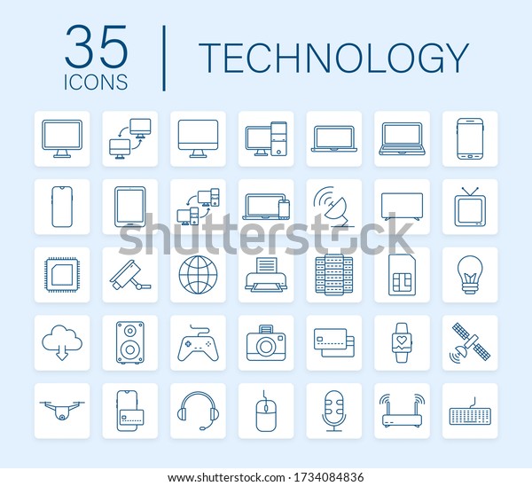 Technology Icon On White Background Information Stock Vector (Royalty ...