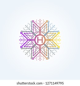 Technology Icon Template Simple Letter Symbol Stock Vector (Royalty ...
