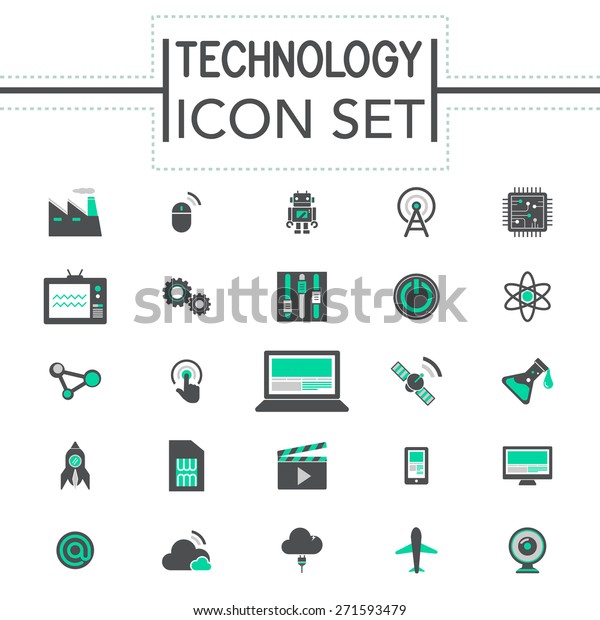 Technology Innovation Electronics Motivation Icons Concept Stock Vector ...