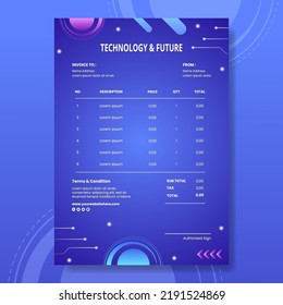 Technology Invoice Template Hand Drawn Cartoon Stock Vector (Royalty ...