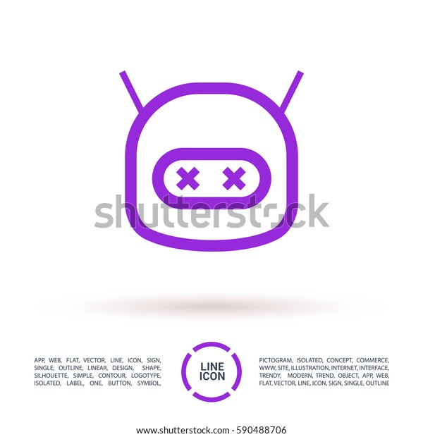 Technology Isolated Minimal Icon Dead Robot Stock Vector (Royalty Free ...