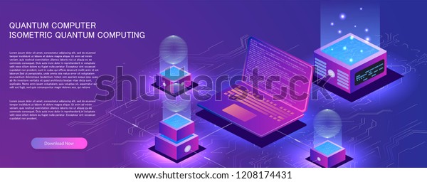 Technology Isometric Infographic Design Quantum Computer Stock Vector ...
