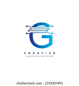 Technology Letter G Logo Template Futuristic Stock Vector (Royalty Free ...