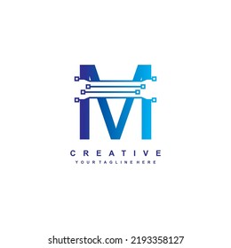 Technology Letter M Logo Template Futuristic Stock Vector (Royalty Free ...
