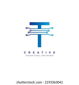 Technology Letter T Logo Template Futuristic Stock Vector (Royalty Free ...