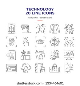 Technology Line Icons Stock Vector (Royalty Free) 1334464601