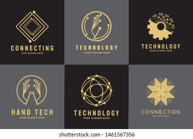 Technology Logo Connections Sign Networking Symbol Stock Vector ...