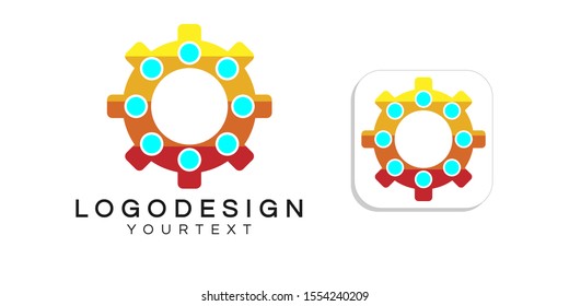 Technology Logo Design Icon App Smartphone 스톡 벡터(로열티 프리) 1554240209 ...