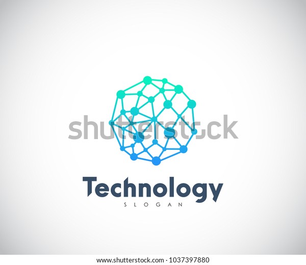Logo tecnológico, plantilla moderna, minimalista, con logotipo de ...