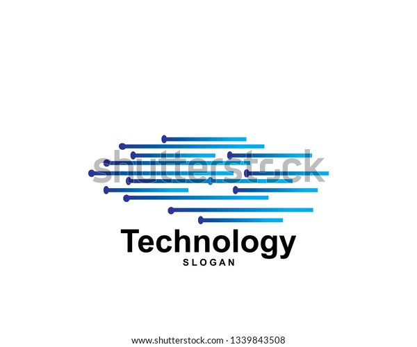 Technology Logo Modern Minimalist Futuristic Vector Stock Vector ...