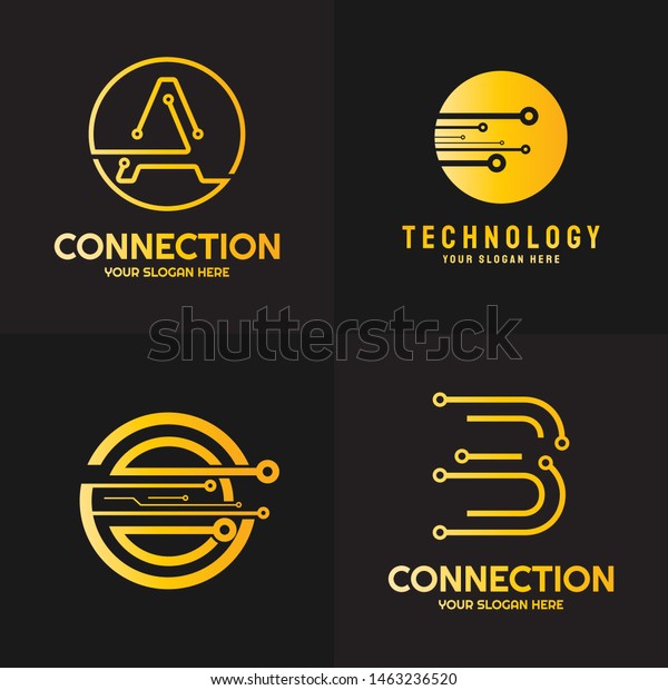 Technology Logos Connections Sign Global Network Stock Vector (Royalty ...