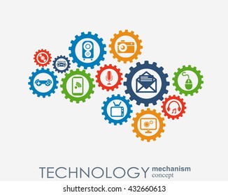 Technology Mechanism Concept Abstract Background Integrated Stock ...