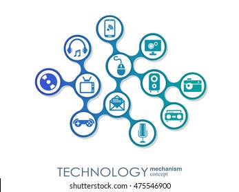 Technology Mechanism Concept Abstract Background Integrated Stock ...