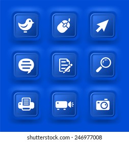 Technology Network On Blue Bevel Square Stock Vector (Royalty Free ...