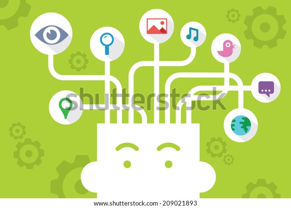 Technology On Mind Stock Vector (Royalty Free) 209021893