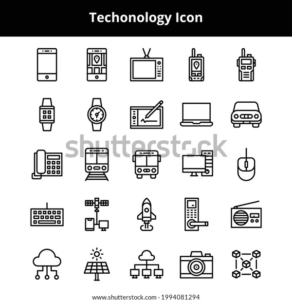 Technology Related Icons Created Next Design Stock Vector (Royalty Free ...