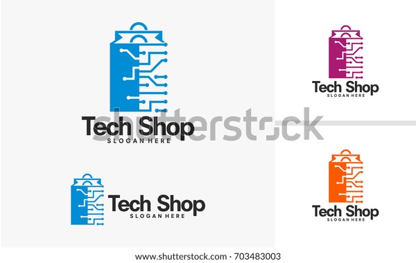 Technology Shop Logo Designs Online Shop Stock Vector (Royalty Free ...
