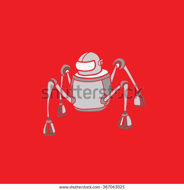 Technology Spider Robot Cartoon Drawing Stock Vector (Royalty Free ...