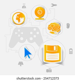 Technology Sticker Infographic Stock Vector (Royalty Free) 254712373 ...