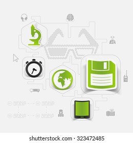 Technology Sticker Infographic Stock Vector (Royalty Free) 323472485 ...