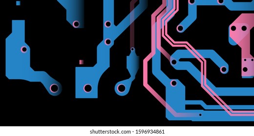 Technology Terminal Background Red Blue Background Stock Vector ...