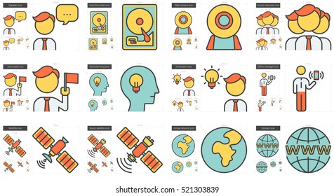Technology Vector Line Icon Set Isolated Stock Vector (Royalty Free ...