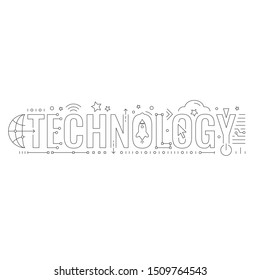Technology Word Technology Symbols Technology Word: Vector có sẵn (miễn ...