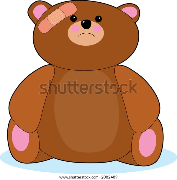 Teddy Bear Bandage On His Head Stock Vector (Royalty Free) 2082489 ...