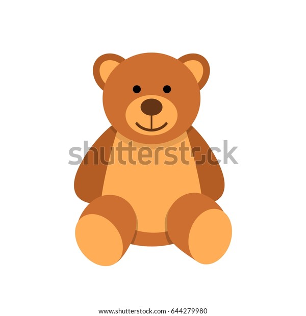 Teddy bear character isolated on white background. Soft toy vector ...