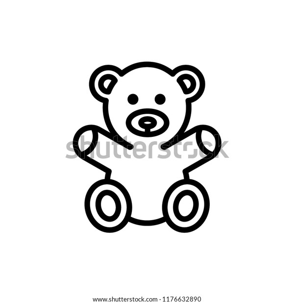 Teddy Bear Icon Outline Vector Stock Vector (Royalty Free) 1176632890