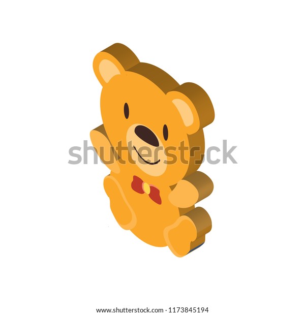 Teddy Bear Isometric Left Top View Stock Vector (Royalty Free ...