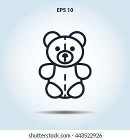 Teddy Bear Line Icon Stock Vector (Royalty Free) 443522926 | Shutterstock