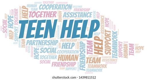 Teen Help Word Cloud Vector Made Stock Vector (Royalty Free) 1439811512 ...
