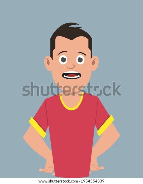 Teenager Appalling Facial Expression Vector Illustration Stock Vector ...
