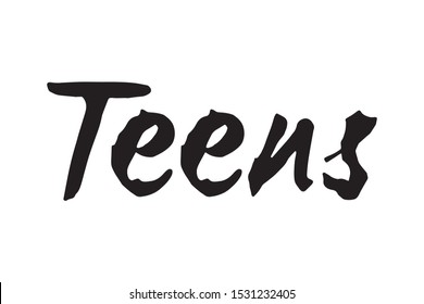 Teens Hand Drawn Word Isolated On Stock Vector (Royalty Free ...