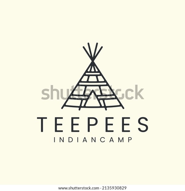 Teepees Line Art Style Logo Icon Stock Vector (Royalty Free) 2135930829 ...