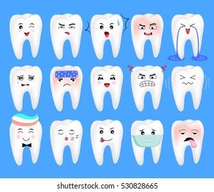 Teeth Different Emotions Illustration Isolated On Stock Vector (Royalty ...