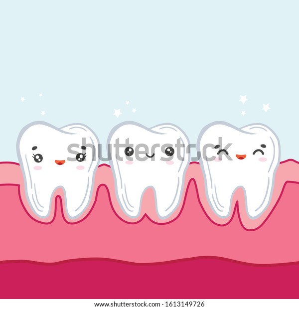 Teeth Gums Vector Color Illustration Cartoon Stock Vector (Royalty Free ...