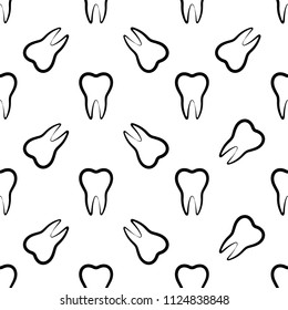 Seamless Teeth Pattern Background Stock Vector (Royalty Free) 567760096 ...