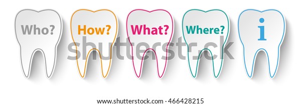 Teeth Questions Who How What Where Stock Vector (Royalty Free) 466428215
