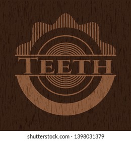 Teeth Realistic Wooden Emblem Vector Illustration Stock Vector (Royalty ...