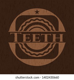 Teeth Realistic Wooden Emblem Vector Illustration Stock Vector (Royalty ...