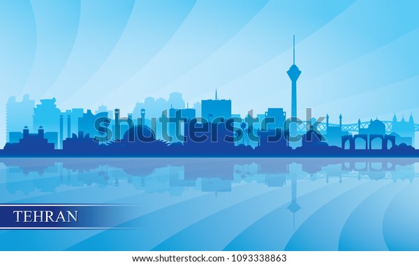 Tehran City Skyline Silhouette Background Vector Stock Vector (Royalty ...