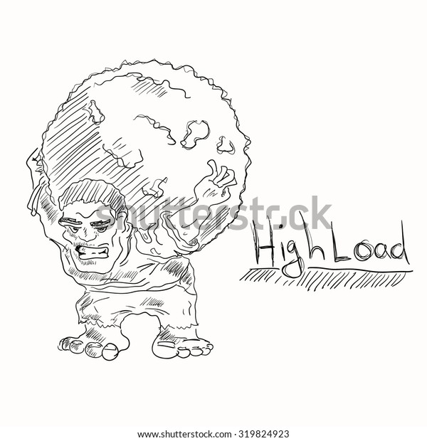 Telamon Stone His Hands Highload Stock Vector (Royalty Free) 319824923 ...