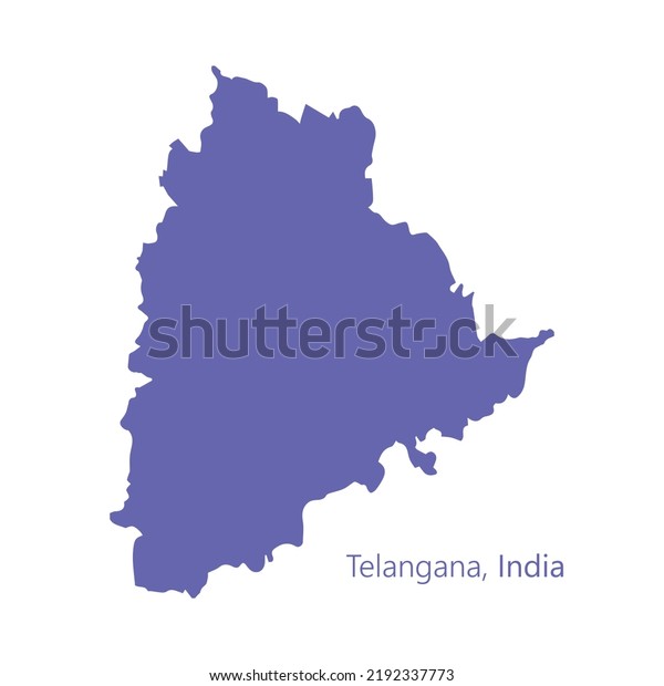 Telangana State India Vector Map On Stock Vector (Royalty Free ...