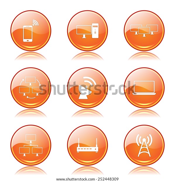 Telecom Communication Orange Vector Button Icon Stock Vector (Royalty ...