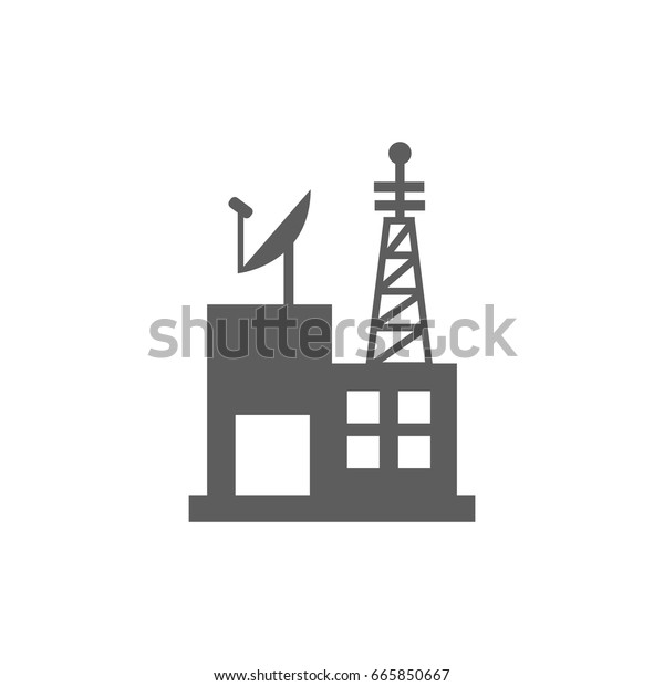 Telecommunication Building Icon Trendy Flat Style Stock Vector (Royalty ...