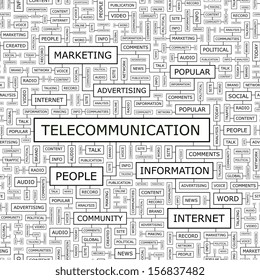 Telecommunication Word Cloud Illustration Tag Cloud Stock Vector ...
