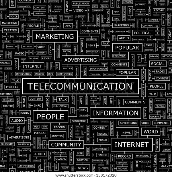 Telecommunication Word Cloud Illustration Tag Cloud Stock Vector ...